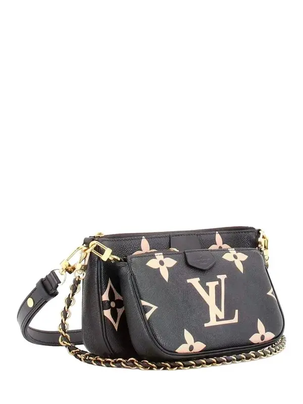 LOUIS VUITTON Multi Pochette Accessoires Bicolor Monogram Empreinte Giant Crossbody Bag - Black