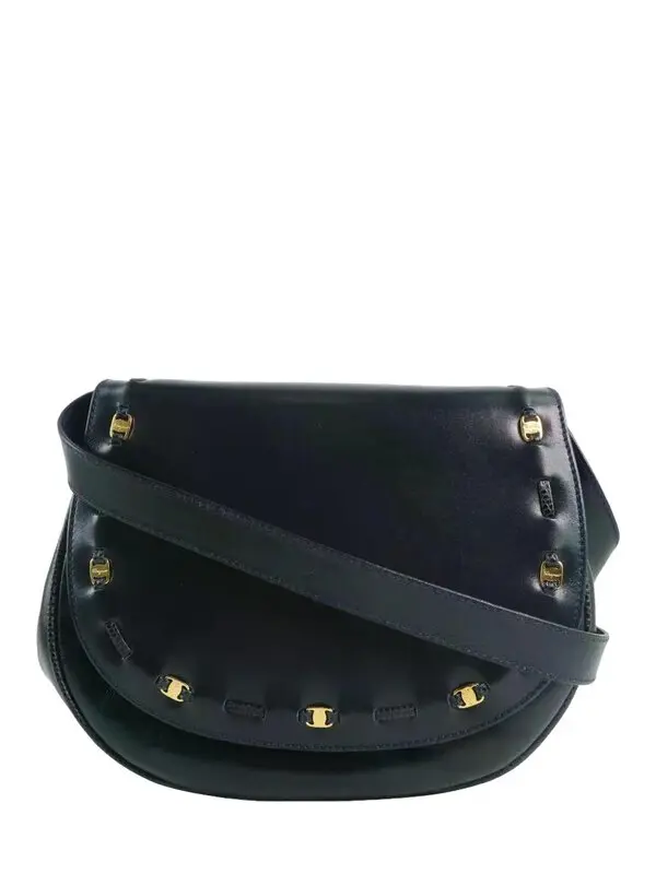 FERRAGAMO 2010-2026 Calfskin Vara Crossbody Bag - Blue