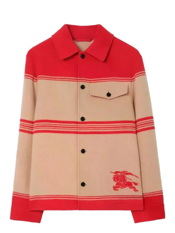 Burberry Striped Equestrian Knight Jacket - Neutrals