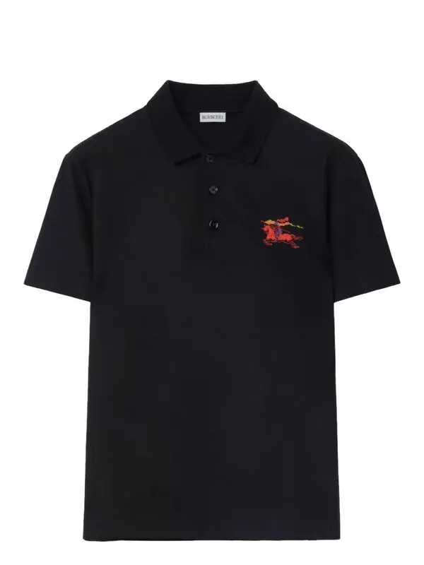 Burberry Ekd Cotton Polo Shirt - Black