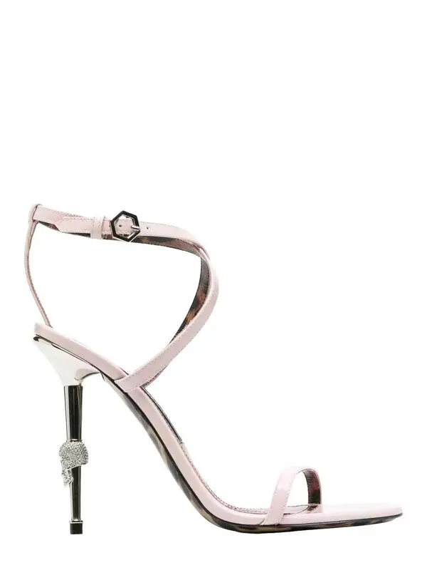 Philipp Plein Skull-embellished Leather Sandals - Pink