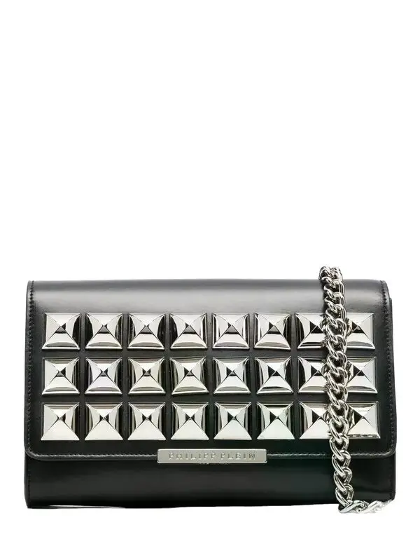 Philipp Plein Stud-embellished Leather Crossbody Bag - Black