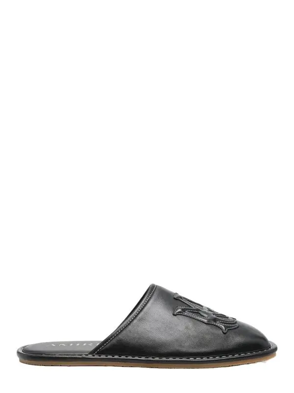 Amiri Leather Appliqué Slippers - Black