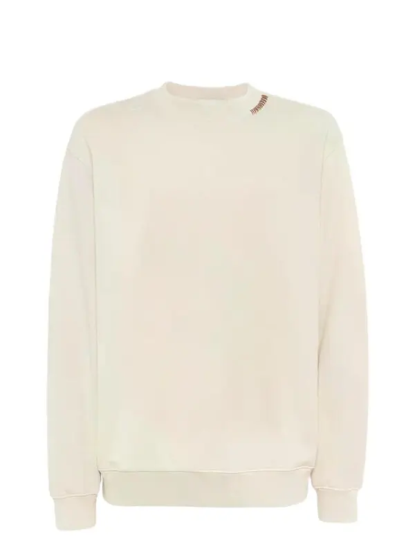 LANEUS Crew-neck Stitched Sweatshirt - Neutrals