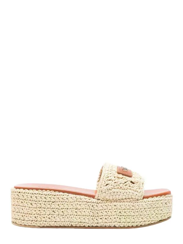 Versace Logo-detail Sandals - Neutrals