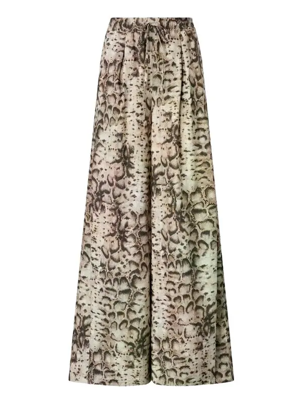 Pinko Wide-leg Drawstring Waist Trousers - Neutrals