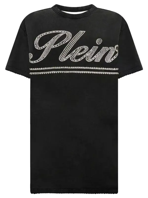 Philipp Plein Mini Rhinestone-embellished Open-back Dress - Black