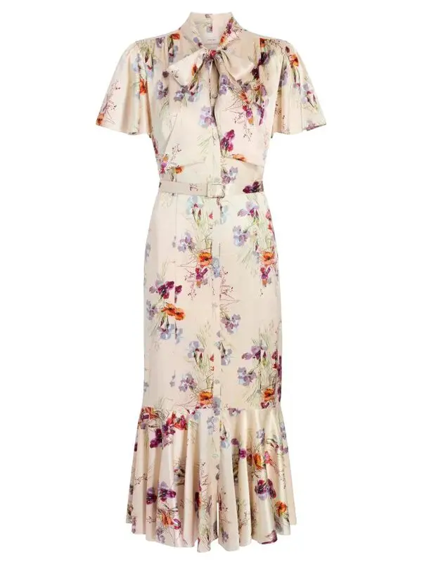 Cinq À Sept Iris Bouquet Willow Midi Dress - Neutrals