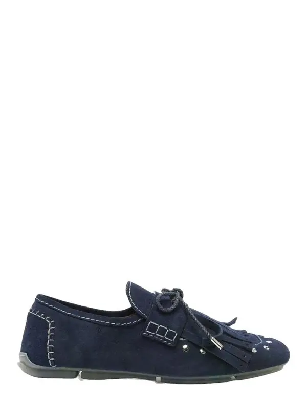 WALES BONNER Montego Tassel Suede Loafers - Blue