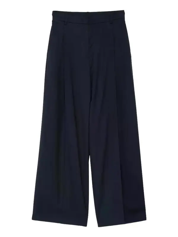 N°21 Pleated Wide Leg Trousers - Blue