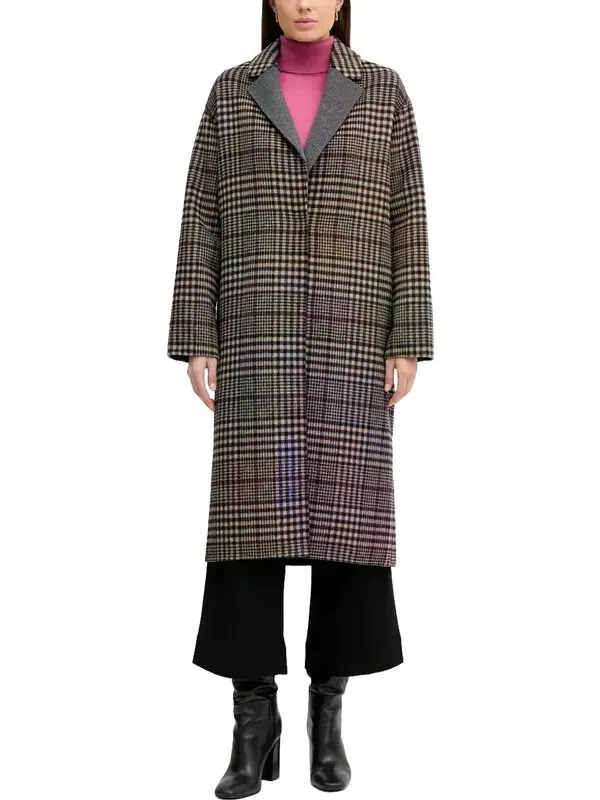 Joseph Ribkoff Checked Collared Coat - Neutrals