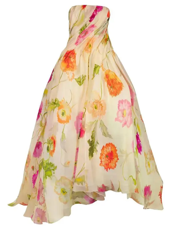 Carolina Herrera Floral-pattern Midi Dress - Neutrals