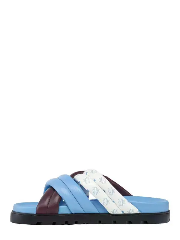 Mcm Criss-cross Logo Sandals - Blue
