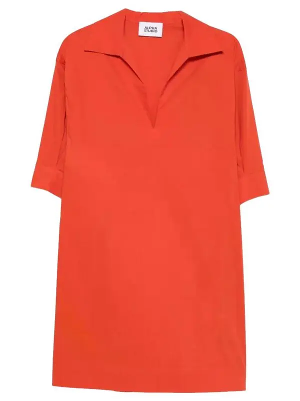 Alpha Studio Polo-collar Mini Dress - Orange