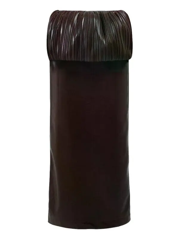 ROWEN ROSE Pleated Balloon Maxi Skirt - Brown