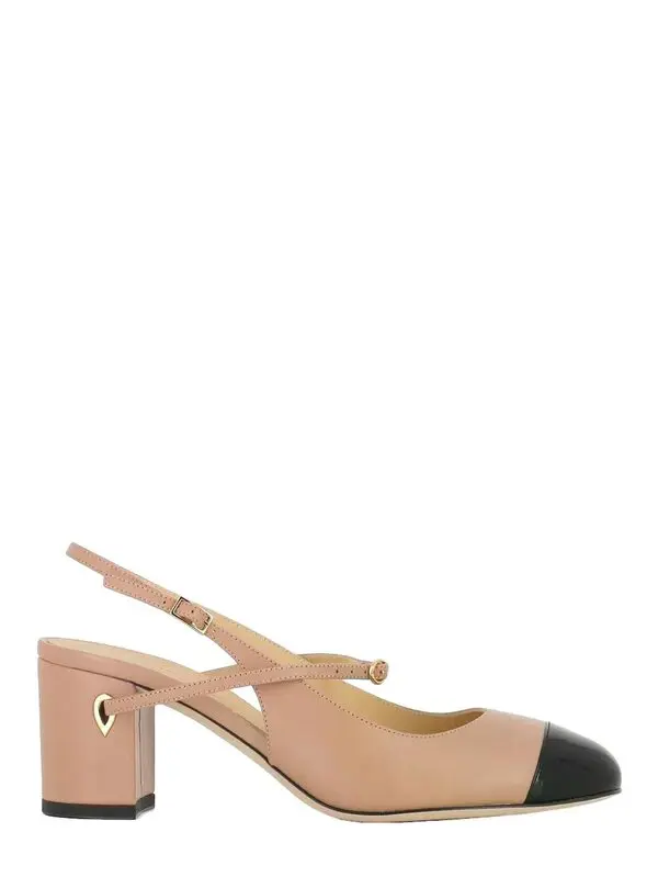 Jennifer Chamandi Mattia Cross Strap Two-tone Pumps - Neutrals