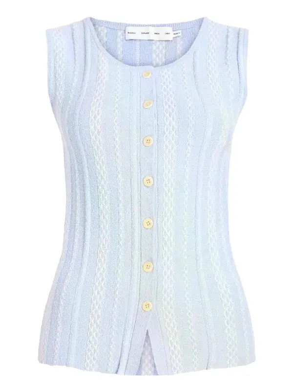 Proenza Schouler White Label Alyna Textured Vest - Blue