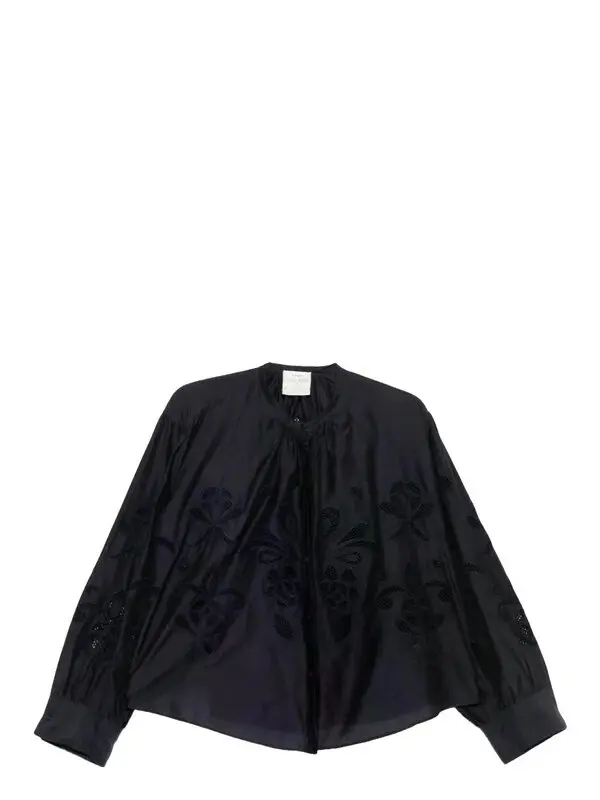 FORTE_FORTE Lunamaris" Embroidered Shirt - Blue