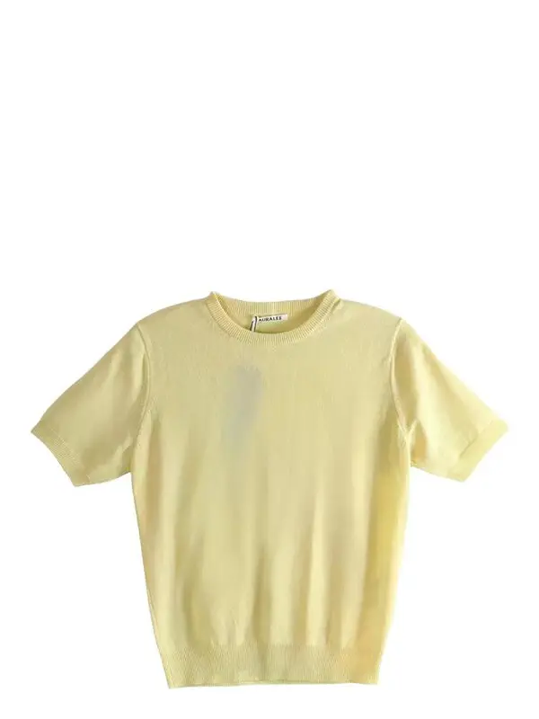Auralee Ribbed Knit T-shirt - Yellow