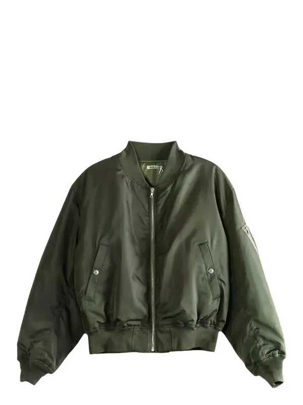 Auralee Zip Pocket Bomber Jacket - Green