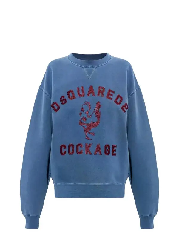 Dsquared2 Embroidered Crew Neck Sweatshirt - Blue