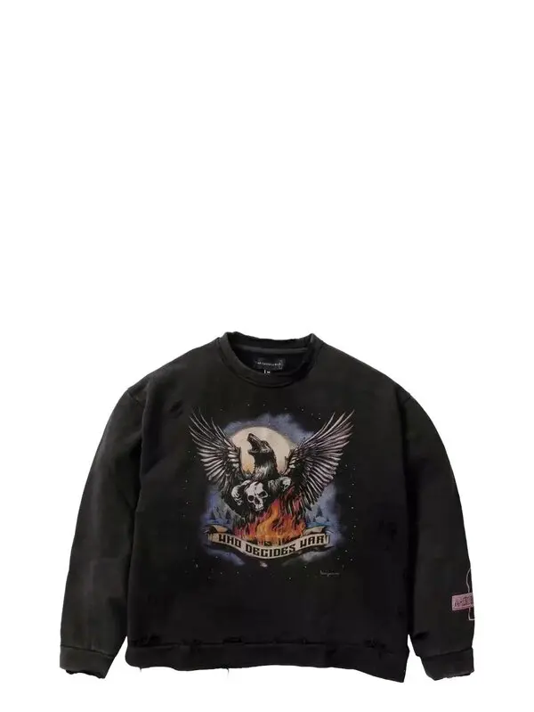 WHO DECIDES WAR Graphic Print Sweatshirt - Grey