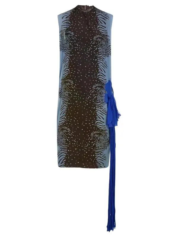 FERRAGAMO Silk Slip Dress With Flower Detail - Brown