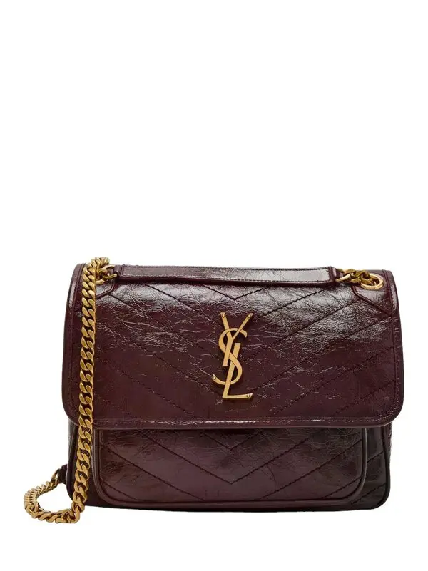 Saint Laurent Niki Chevron Chain Shoulder Bag - Red