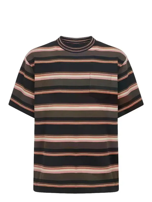 Sacai Horizontal-stripe T-shirt - Black