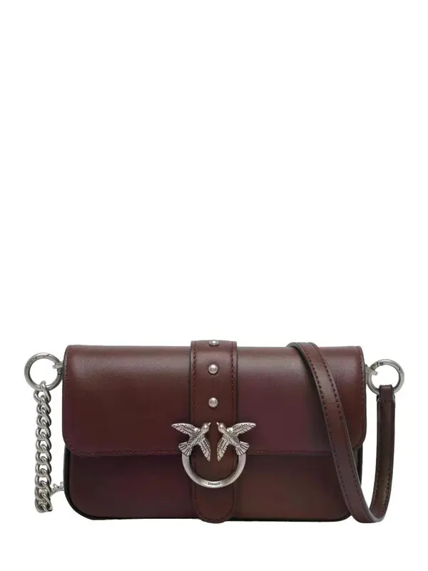 Pinko Love One Leather Crossbody Bag - Red