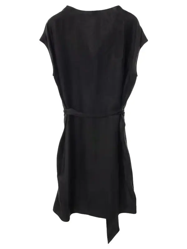 Hermès V-neck Belted Mini Dress - Black