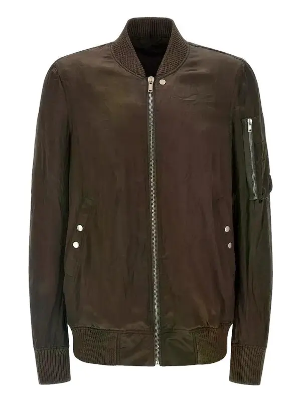 Rick Owens Classic Flight Zip-up Bomber Jacket - Brown