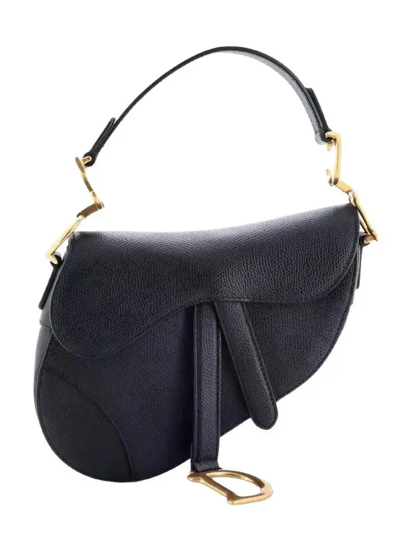 Dior Saddle Handbag Leather Mini Shoulder Bag - Black