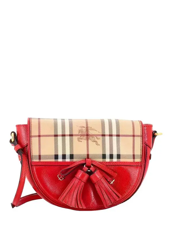Burberry Maydown Haymarket Coated Canvas And Leather Crossbody Bag - Neutrals