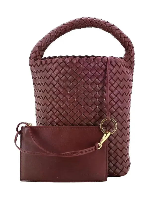 Bottega Veneta Cabat Padded Intrecciato Leather Small Bucket Bag - Red