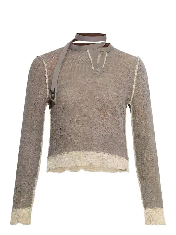 DIESEL® M-dracarina Frayed Knitted Sweater - Neutrals