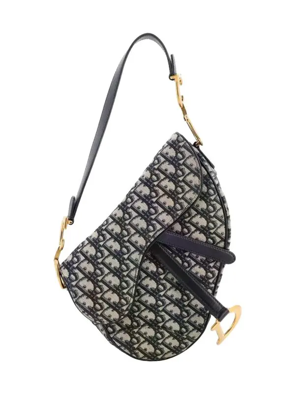 Dior Saddle Handbag Oblique Canvas Medium Shoulder Bag - Blue