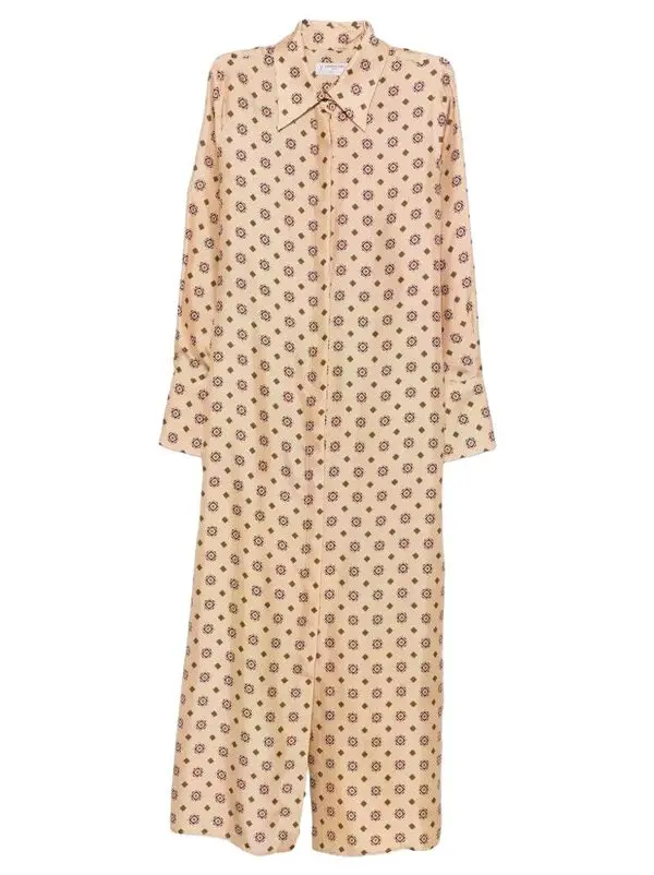 Alberto Biani Printed Shirt Dress - Neutrals