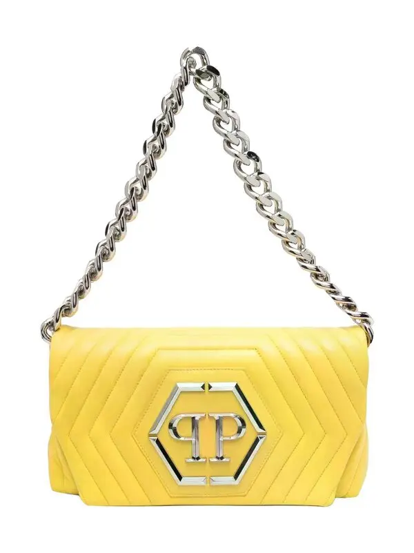 Philipp Plein Hexagon Logo-plaque Quilted Shoulder Bag - Yellow