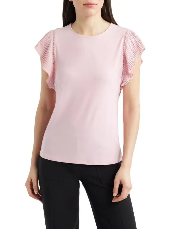 Anne Klein Pleat Sleeve Top - Rose Water