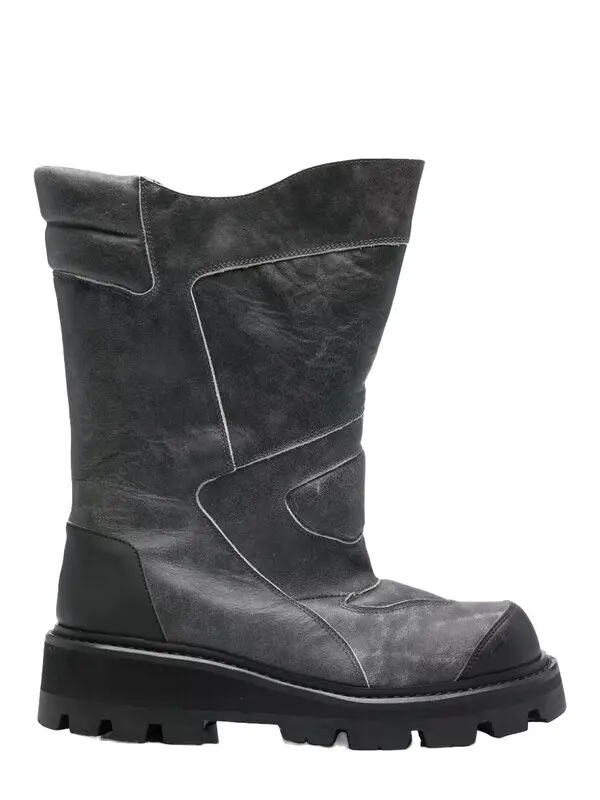 GMBH Aeon High Shaft Cracked Leather Boots - Grey