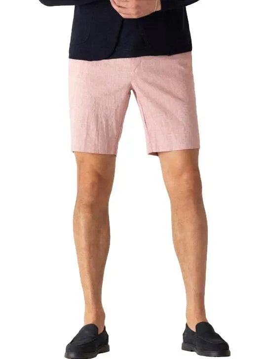 DEKE Oasis 8.5-inch Linen Blend Bermuda Shorts - Watermelon