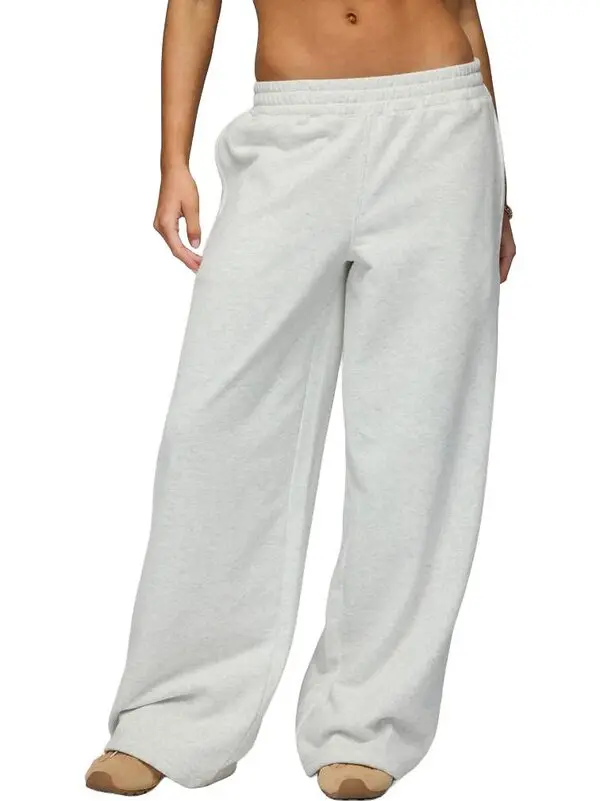 EDIKTED Jacie Wide Leg Sweatpants - Gray-melange