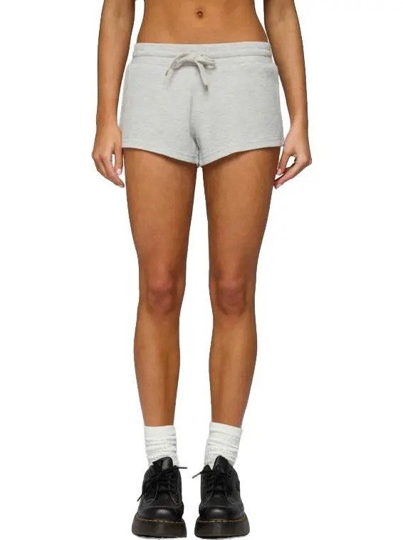 EDIKTED Waffle Knit Drawstring Shorts - Light-gray-melange