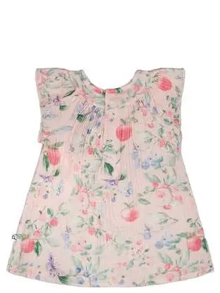 DEUX PAR DEUX Printed Cotton Muslin Dress And Bloomer Set - Pink Printed Berries