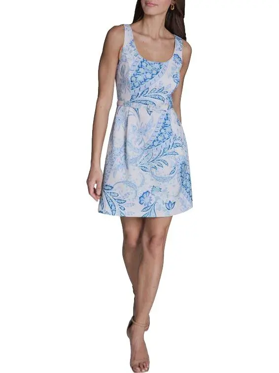 Bcbgmaxazria Paisley Print Scoop Neck Dress - Blue Multi