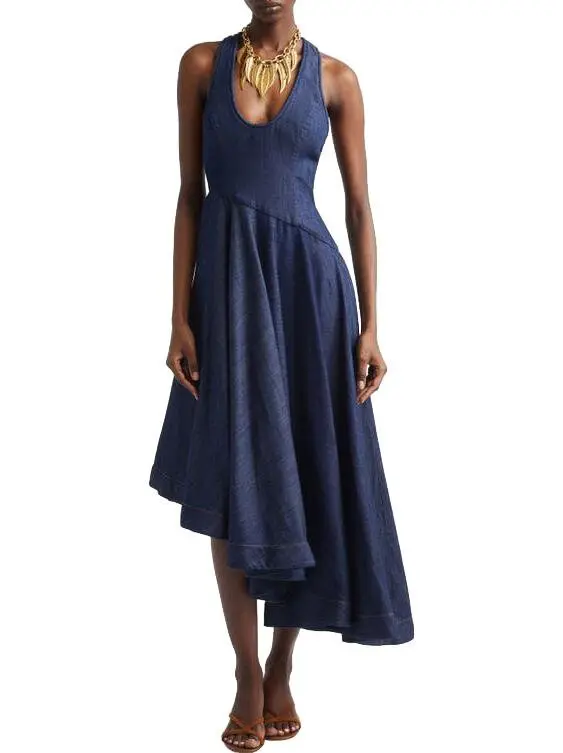 Zimmermann Kindred Spirit Asymmetric Denim Dress - Harbour Blue