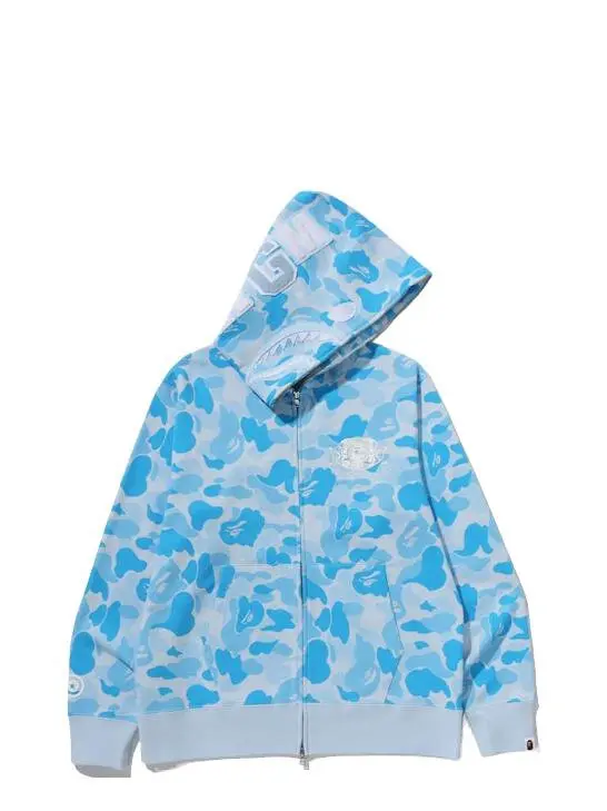 A BATHING APE Icy Abc Camo Shark Full Zip Hoodie - Blue