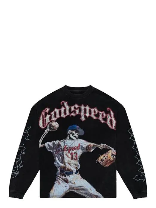 GODSPEED Strike Out Long Sleeve Tee Shirt - Black
