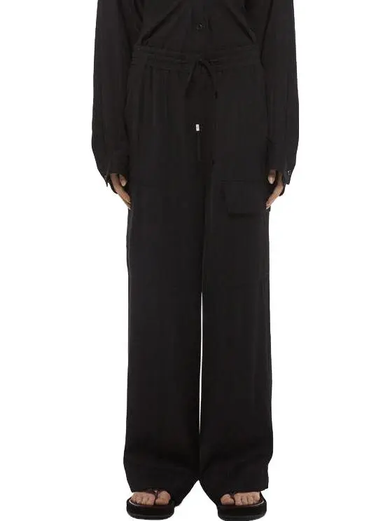 Helmut Lang Woven Cargo Pants - Black